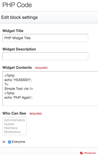 PHP & TXT Widget (plugin) - Applications and Plugins - Phoenix.lol
